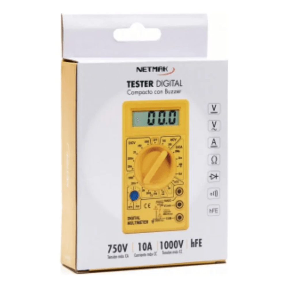 Tester Digital Con Buzzer Y Cables